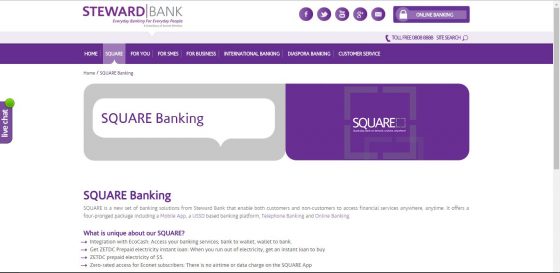 Square Banking, Steward Bank's mobile banking solution. - Techzim