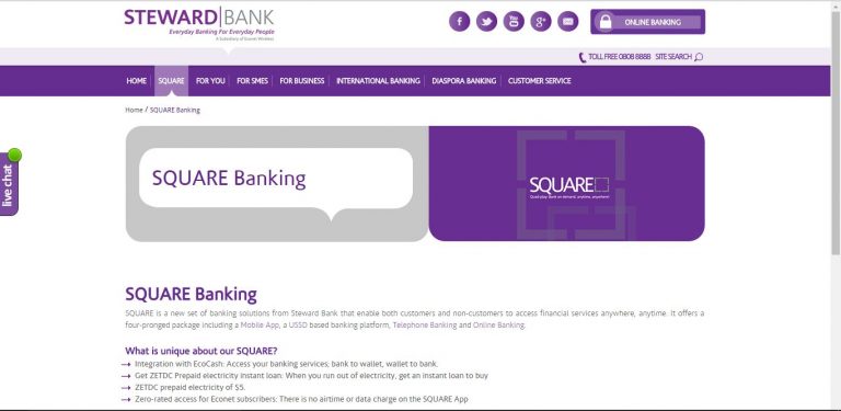 Square Banking, Steward Bank's mobile banking solution. - Techzim