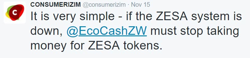 2 weeks in and customers are already complaining over failed ZESA ...