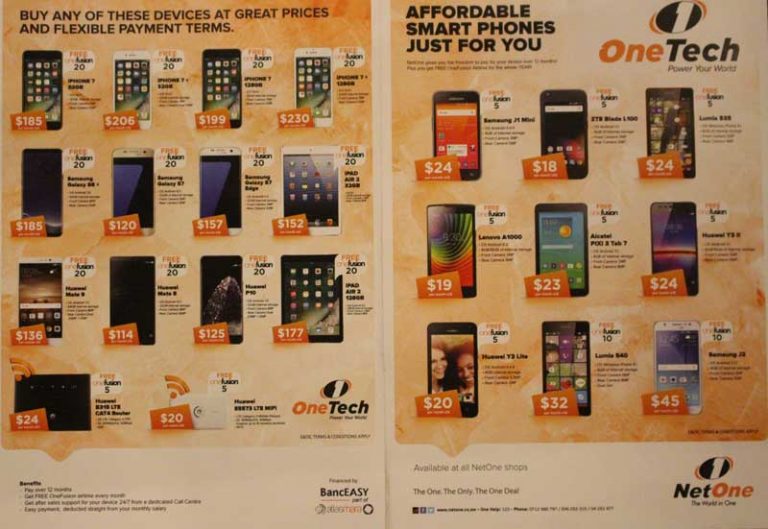 NetOne launches OneTech to bring you smartphones with free OneFusion ...