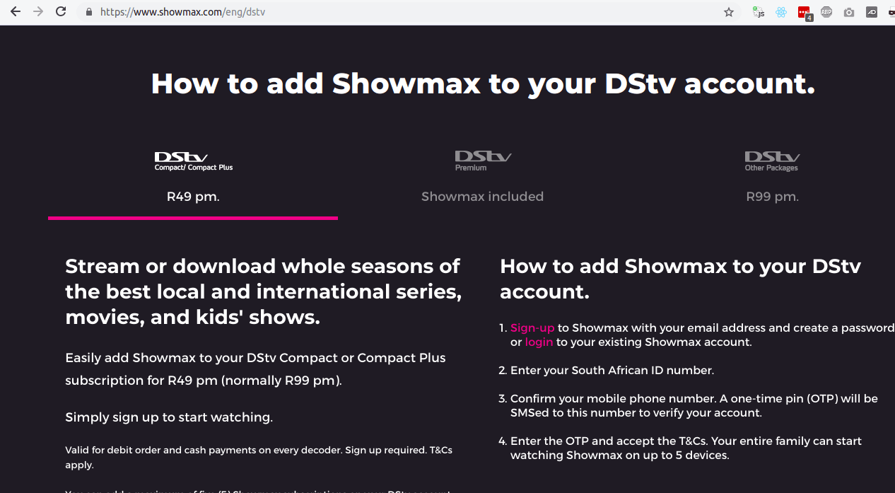 DSTV Zim Accounts Don't Get Showmax For Free - Techzim