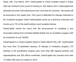 Faster Capital, A Virtual Incubator From Dubai Has Just Closed A Round ...