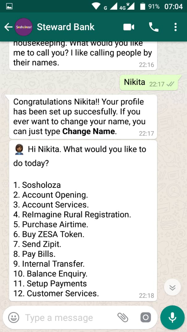 How To Get Started With Steward Bank's WhatsApp Banking - Techzim