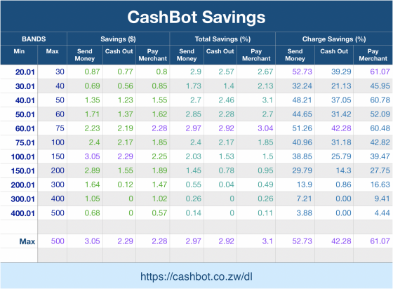 CashBot Promises To Save You As Much As 62% On EcoCash Charges - Techzim