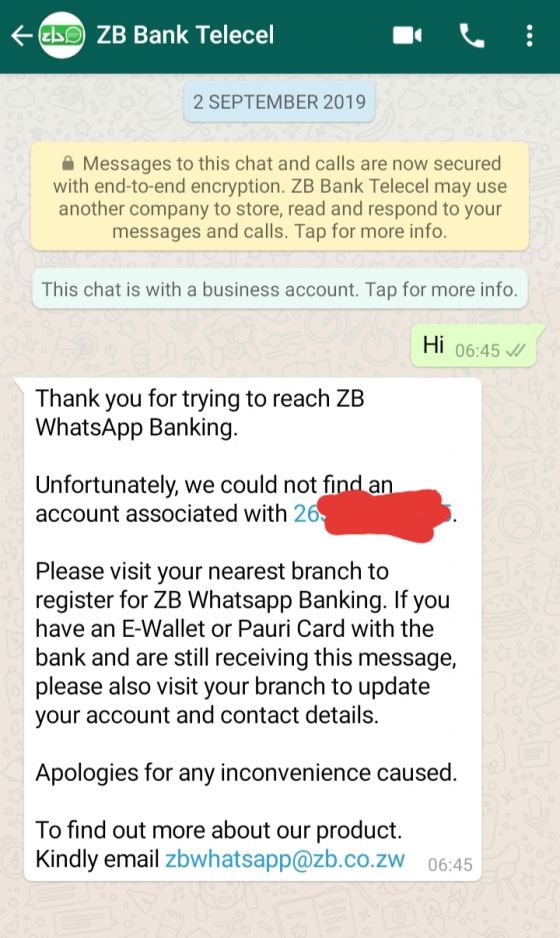 ZB Bank Launches WhatsApp Banking Platform. Here's How To Get Started ...