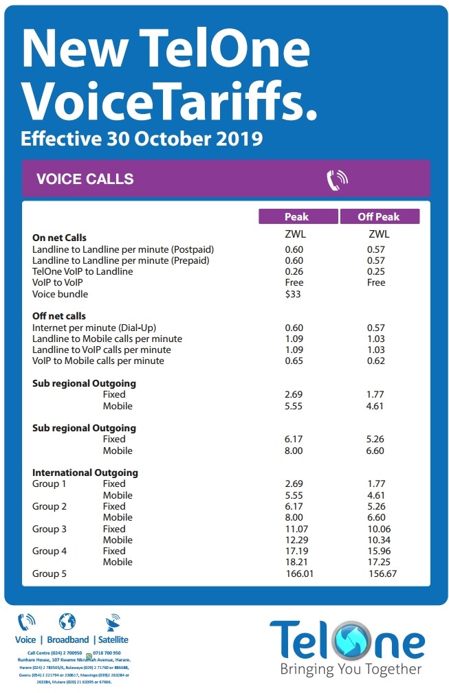 Telone Unveils New Voice Tariffs - Techzim