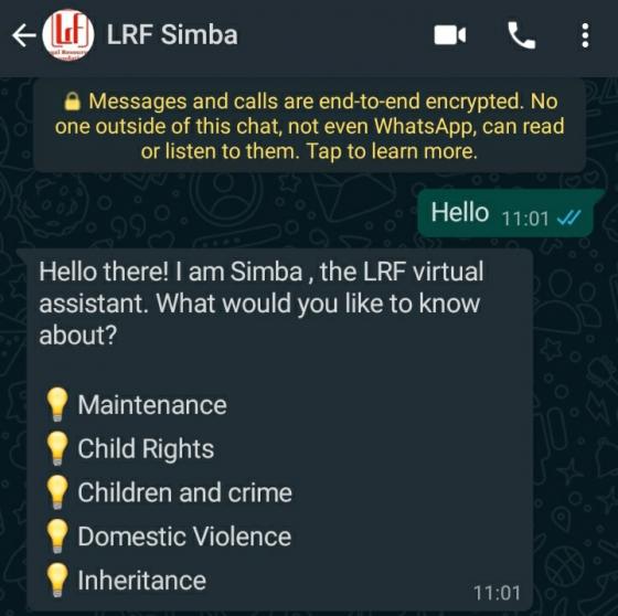 Looking for legal advice? Legal Resources Foundation chatbot Simba can ...