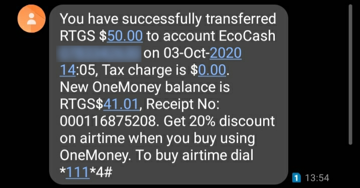 Here's how much it costs to send money from EcoCash to OneMoney & vice ...