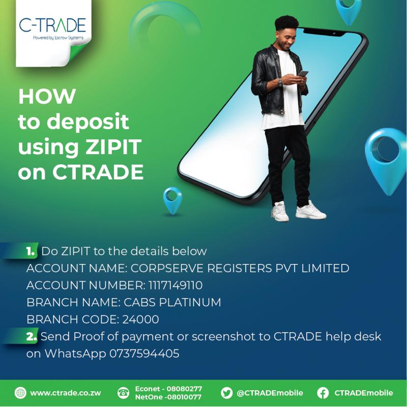 C-Trade now allows traders to deposit using ZIPIT - Techzim