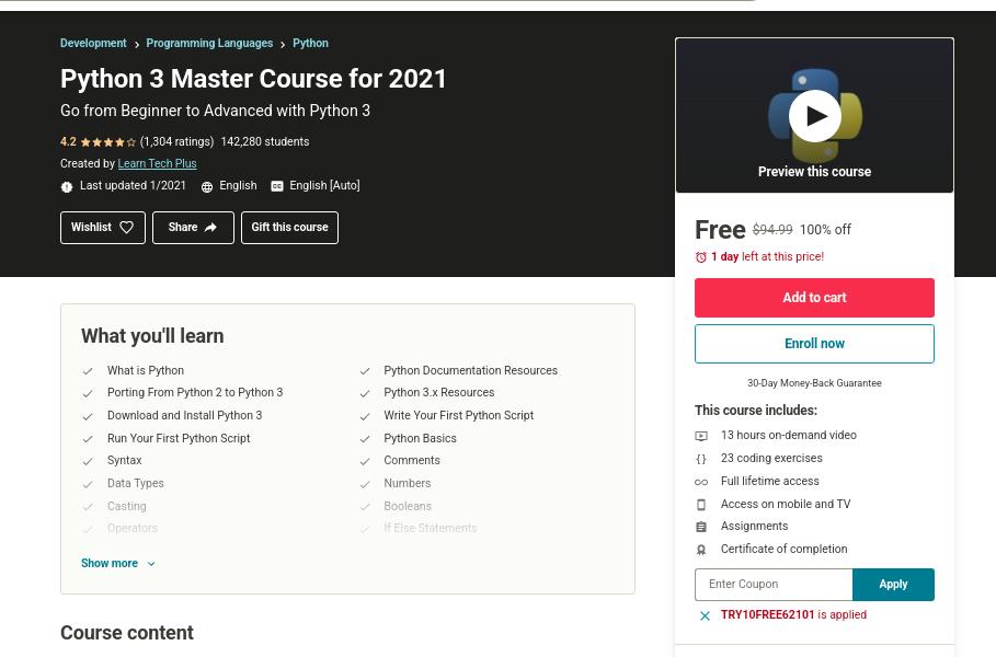 Hurry up and get the following Udemy courses for free - Techzim