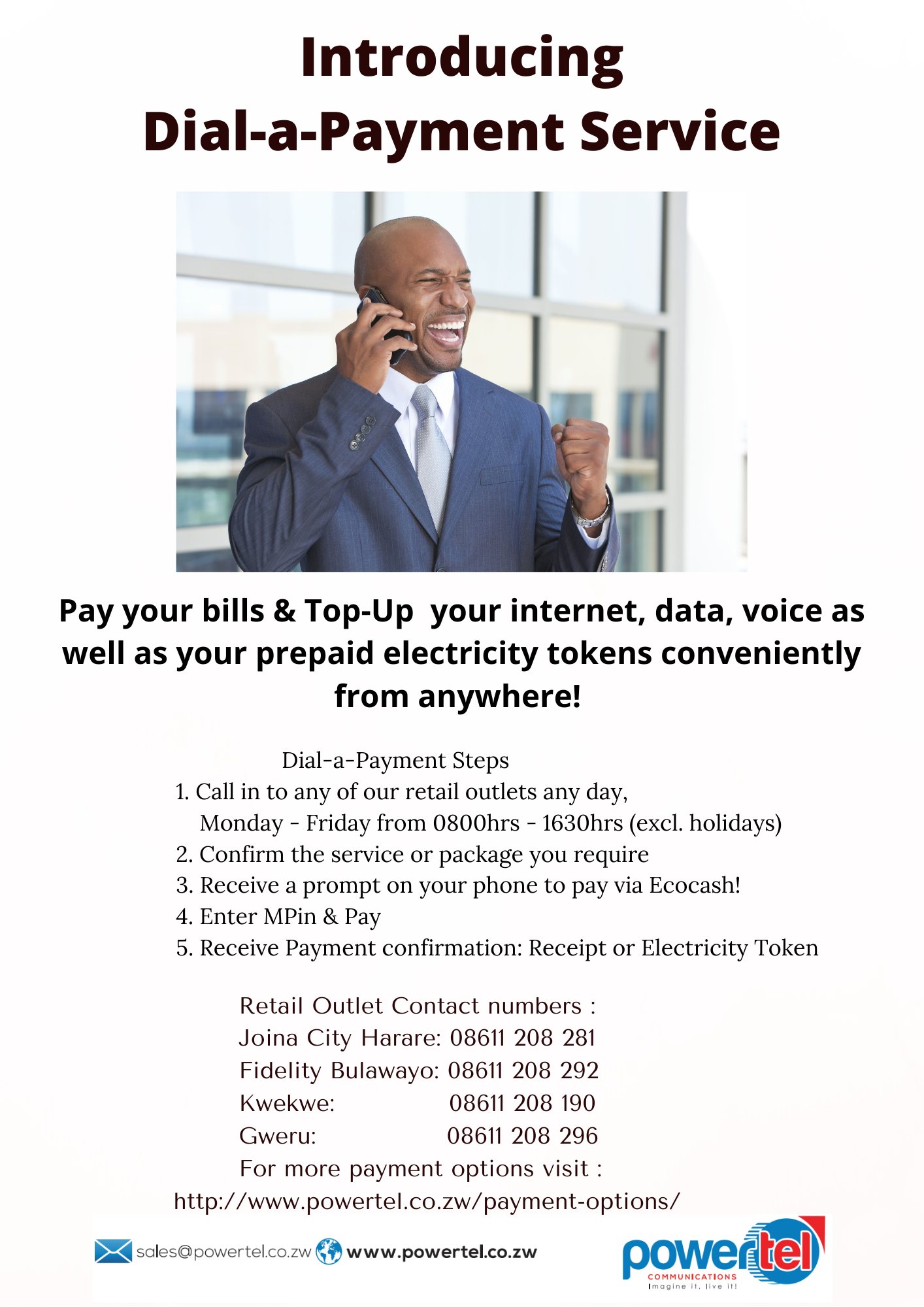 Powertel launches payment service known as Dial-a-Payment - Techzim