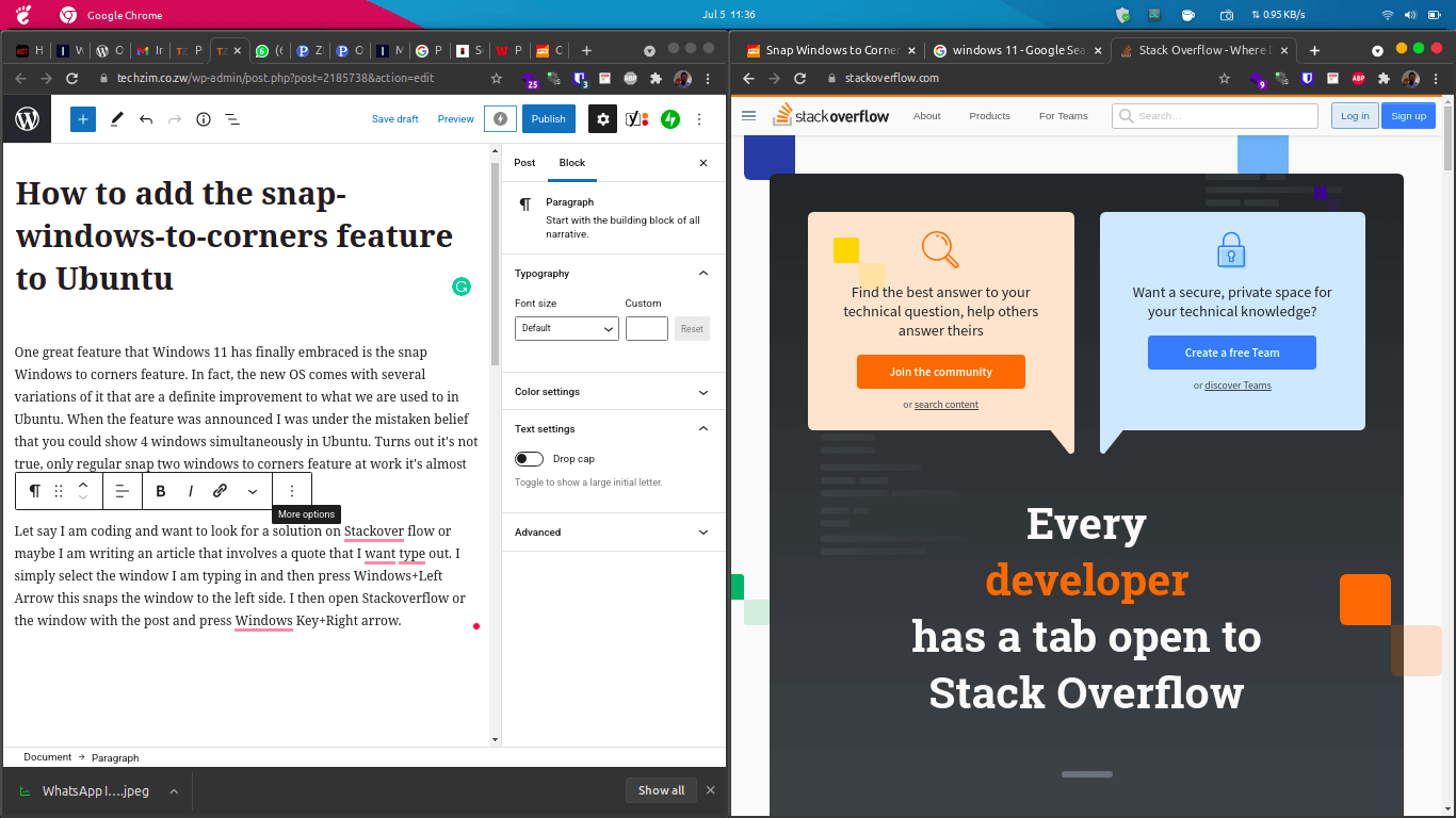 How to add the snap-windows-to-corners feature to Ubuntu - Techzim