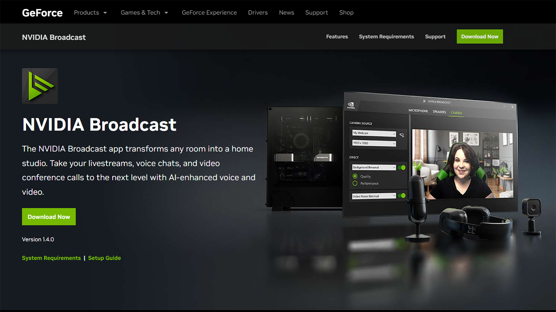 Nvidia Broadcast is a free tool that improves video and audio quality ...