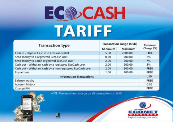 Econet reviews EcoCash mobile money transfer tariffs - Techzim