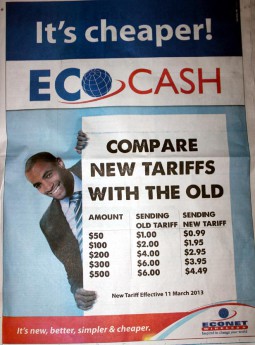 Econet reviews EcoCash mobile money transfer tariffs - Techzim