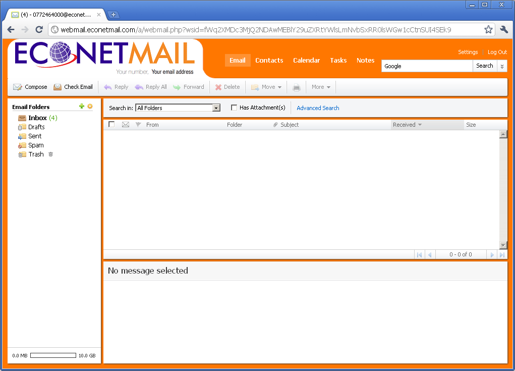 The inside of an Econet Mail inbox and our take on it - Techzim