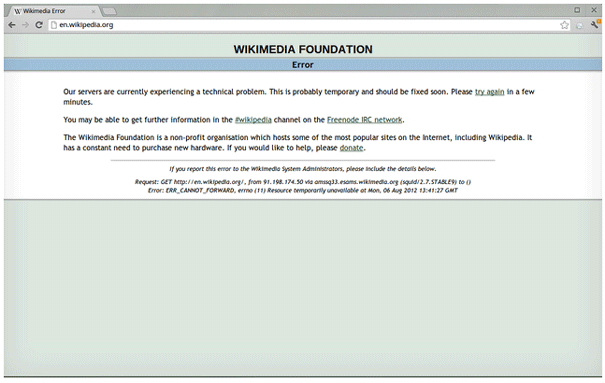 Wikipedia goes down - Techzim