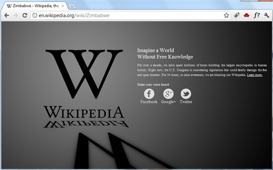 The internet goes on Strike: Wikipedia blacks out - Techzim